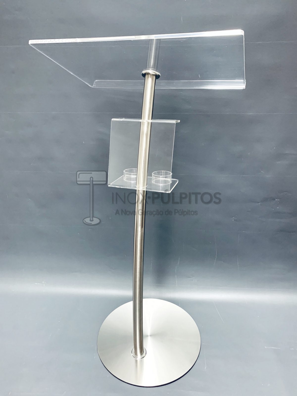 Púlpitos Modelo hillsong em Inox para igrejas - Púlpito Arc 02